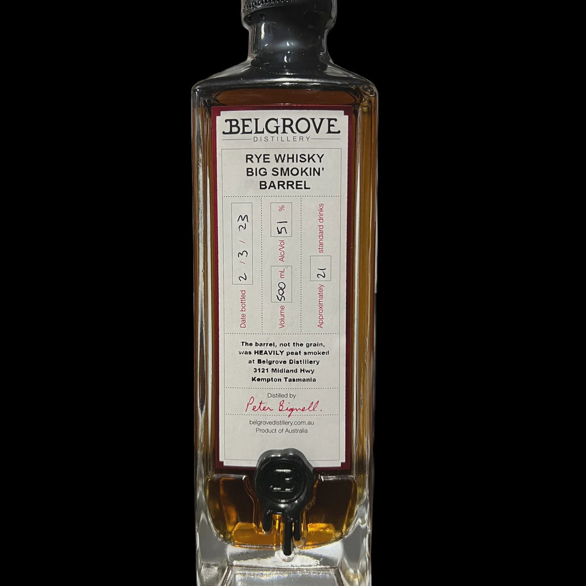 Belgrove Distillery 'Big Smokin Barrel' Rye Whisky – Hop Vine & Still